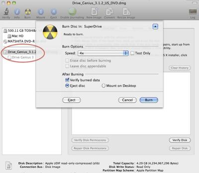 Burning a Bootable Drive Genius 3 DVD