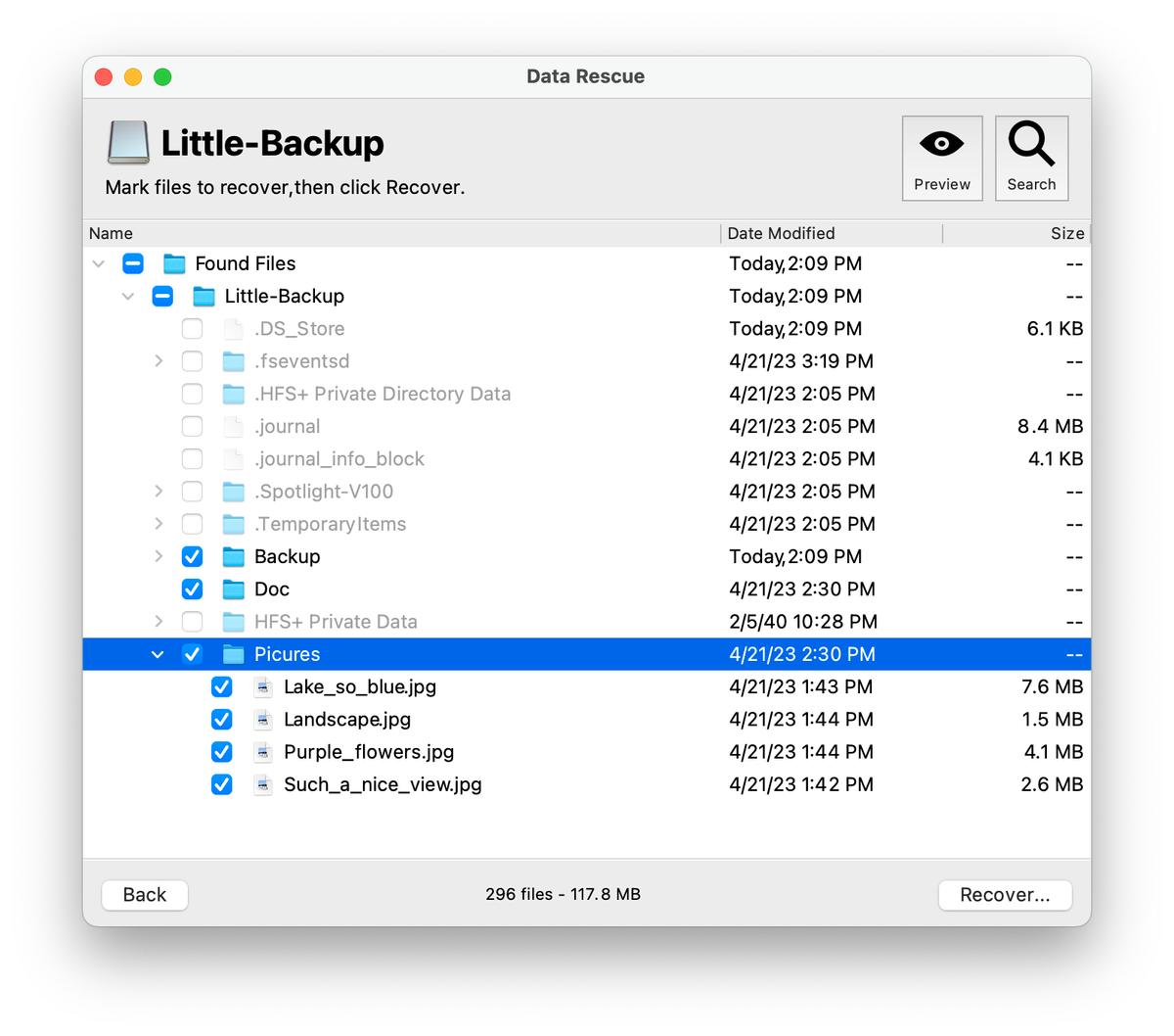 Recover deleted files on Mac